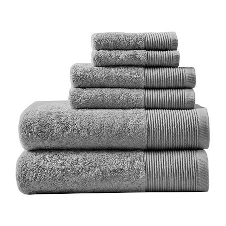 Closeout! Beautyrest Nuage Cotton Lyocell Blend 6 Piece Towel Set - Charcoal
