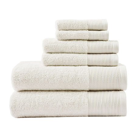 Closeout! Beautyrest Nuage Cotton Lyocell Blend 6 Piece Towel Set - Ivory