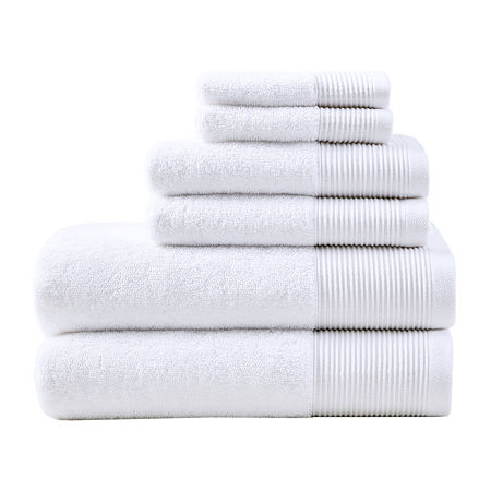 Closeout! Beautyrest Nuage Cotton Lyocell Blend 6 Piece Towel Set - White