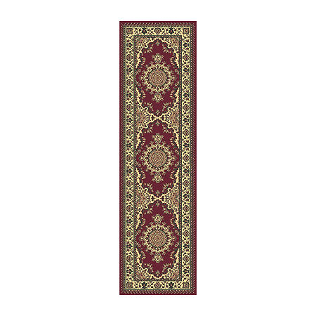 Closeout! Km Home Umbria 1191 22 x 77 Runner Rug - Burgundy