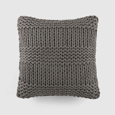 ienjoy Home Cozy Chunky Knit Decorative Pillow  20 x 20 - Gray