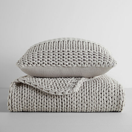Click here for Casual Comfort Chunky Knit Blanket and Pillow Set... prices