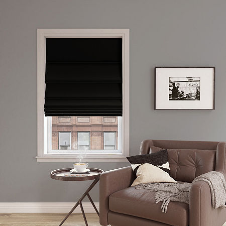 Morin Velvet 100 Blackout Cordless Roman Shade - Black