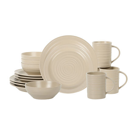 Stone Lain Orbit 16 Pc. Dinnerware Set  Service for 4 - Beige