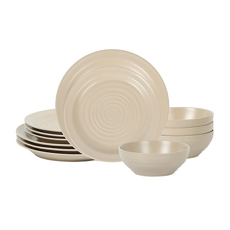 Stone Lain Orbit 12 Pc. Dinnerware Set  Service for 4 - Beige
