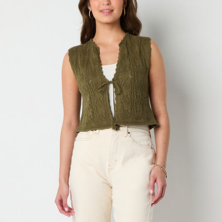 Click here for Frye and Co. Pointelle Womens V Neck Sleeveless Ve... prices