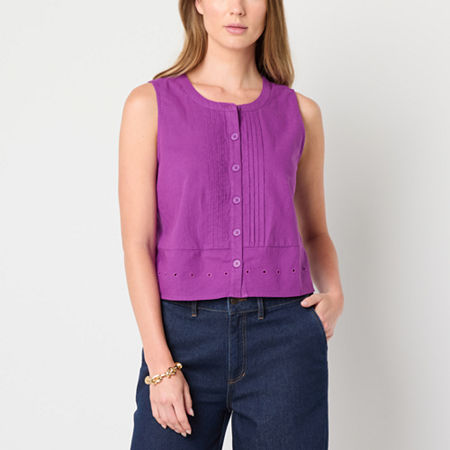 Click here for Liz Claiborne Womens Crew Neck Sleeveless Blouse... prices