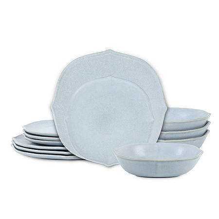 Stone Lain Baskerville 12 Pc. Dinnerware Set  Service for 4 - Light Blue