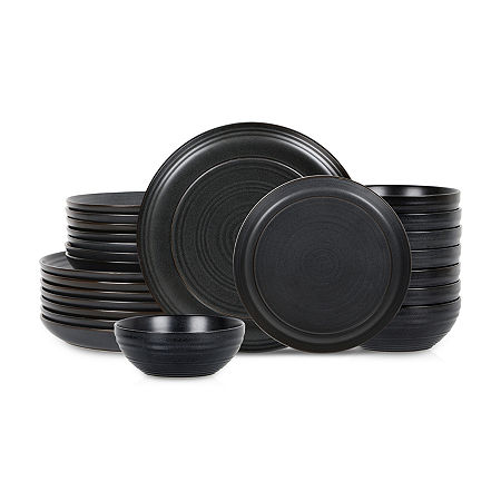 Stone Lain Elio 24 Pc. Dinnerware Set  Service for 8 - Black