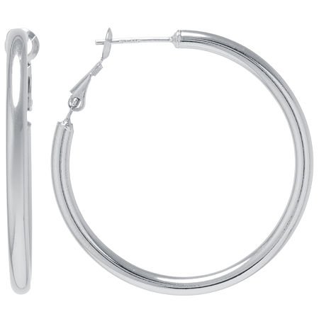Click here for Fine Silver Plated 39mm Hi-Polished Tube Hoop Clic... prices
