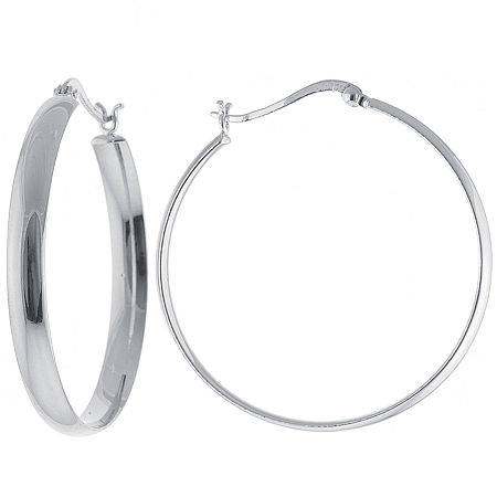 Click here for Silver Reflections Pure Silver Over Brass Hoop Ear... prices