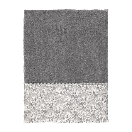 Avanti Deco Shells Bordered Cotton Bath Towel  27 x 50 - Nickel