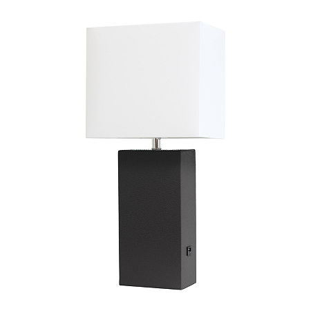 Click here for Modern Leather Table Lamp with USB  One Size  Blac... prices