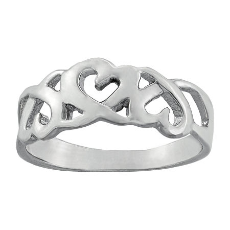 Click here for Silver Treasures Womens Sterling Silver Heart Band... prices