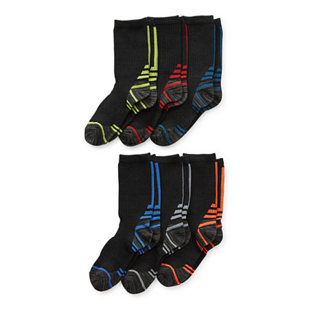 Click here for Xersion Boys 6 Pair Crew Socks  Large  Black prices