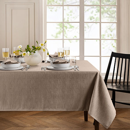Elrene Home Fashions Continental Solid Texture Water and Stain Resistant Tablecloth  60 x 120