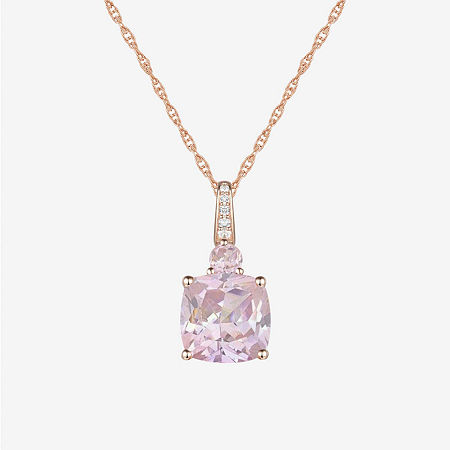 Click here for Womens Lab Created Pink Sapphire 14K Rose Gold Ove... prices