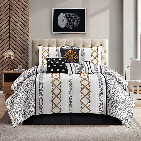 Stratford Park Anthony 7-Pc. Comforter Set  California King - Black Gold