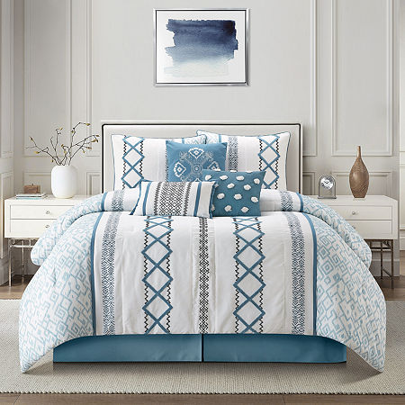 Stratford Park Anthony 7-Pc. Comforter Set  Queen - Blue