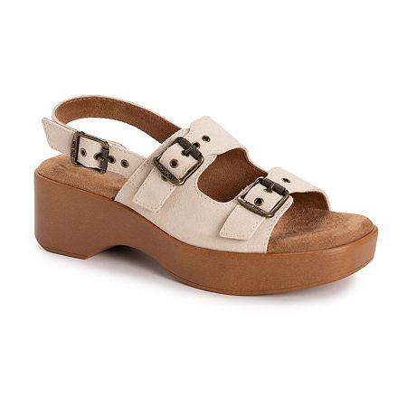 Muk Luks Womens Calliope Sandal - Natural suede