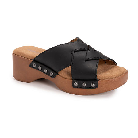 Muk Luks Womens Cadence Sandal - Black calf