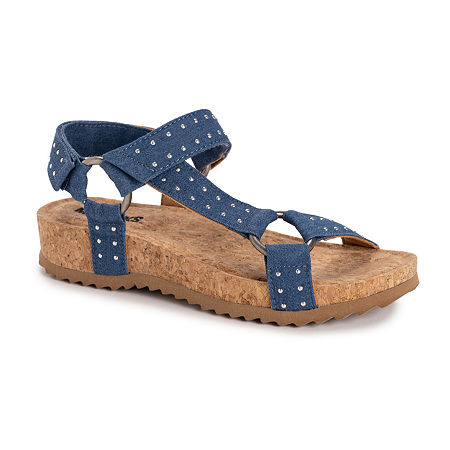 Click here for Muk Luks Womens Piper Sandal - Studded denim prices
