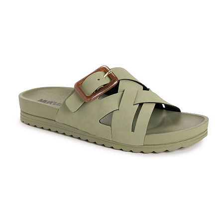 Click here for Muk Luks Womens Grand Shayna Sandal - Lt olive prices