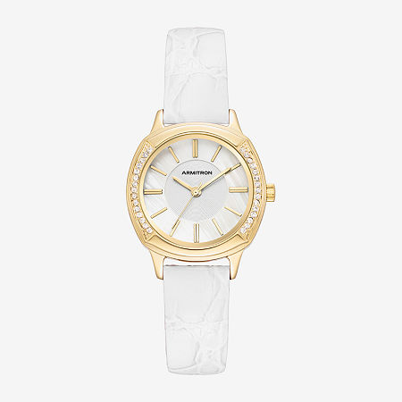 Click here for Armitron Womens White Leather Strap Watch 75-5977m... prices