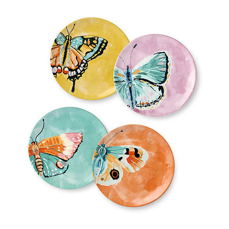 Certified International Butterflies Salad Plates  Set of 4  Service for 4 - Miscellaneous