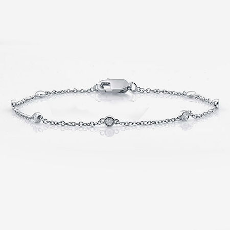 Click here for 10K White Gold 7 1/2 Inch Solid Link Bracelet  One... prices