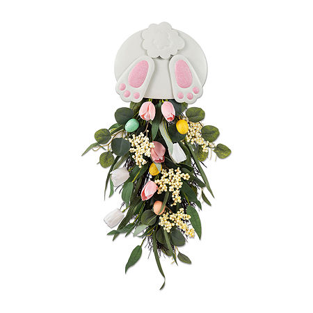 Click here for Glitzhome 26 Bunny And Tulip Teardrop Easter Table... prices