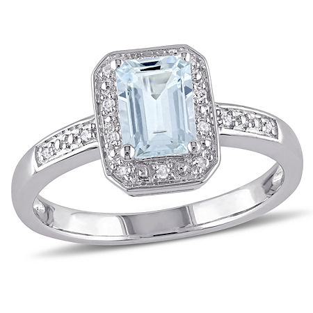 Click here for Womens Diamond Accent Genuine Blue Aquamarine Ster... prices