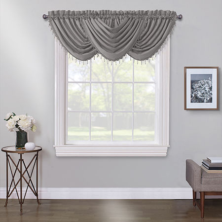 Click here for Max Blackout Mystique Rod Pocket Waterfall Valance... prices