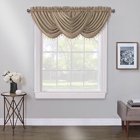 Click here for Max Blackout Mystique Rod Pocket Waterfall Valance... prices