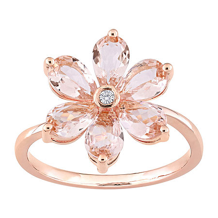 Click here for Womens Diamond Accent Genuine Pink Morganite 10K R... prices