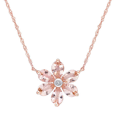 Click here for Womens Diamond Accent Genuine Pink Morganite 10K R... prices