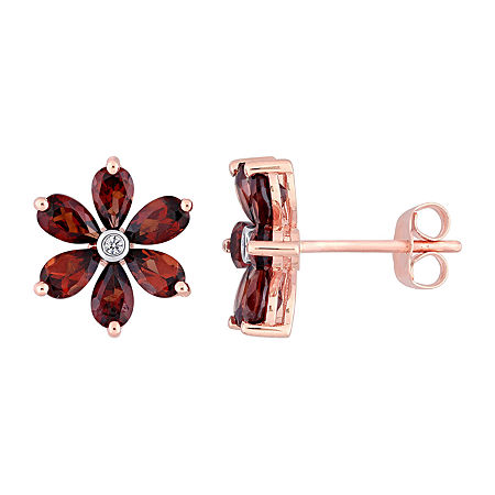 Click here for Diamond Accent Genuine Red Garnet 10K Rose Gold 13... prices
