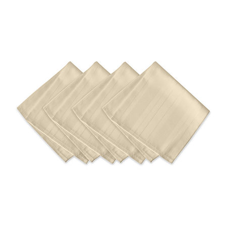 Elrene Denley Stripe Set of 4 Napkins - Ivory