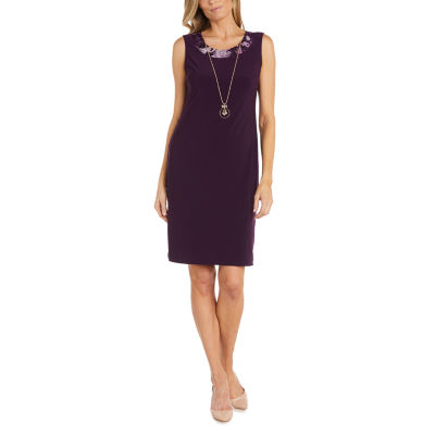 R & M Richards Floral Jacket Dress With Removable Necklace