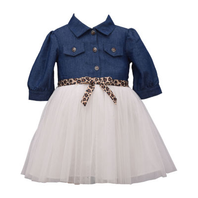 Bonnie Jean Baby Girls 3/4 Sleeve Cuffed Sleeve Fit + Flare Dress ...