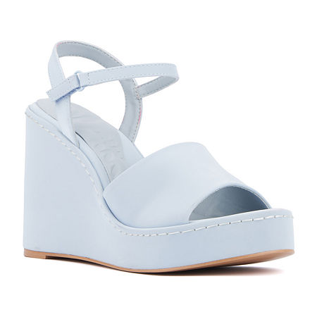 Click here for Olivia Miller Womens Magnetic Wedge Sandal - Blue prices