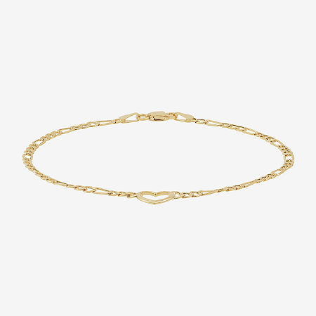 Click here for Womens 14K Gold Heart Charm Bracelet  One Size  Ye... prices