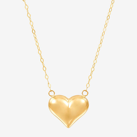 Click here for Womens 14K Gold Heart 17 Inch Pendant Necklace  On... prices