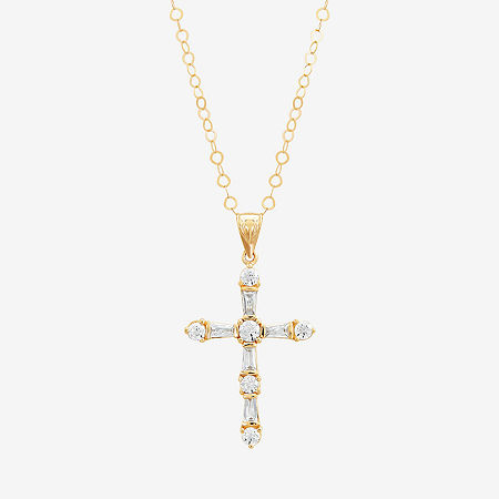 Click here for Cross Womens White Cubic Zirconia 10K Gold Cross 1... prices
