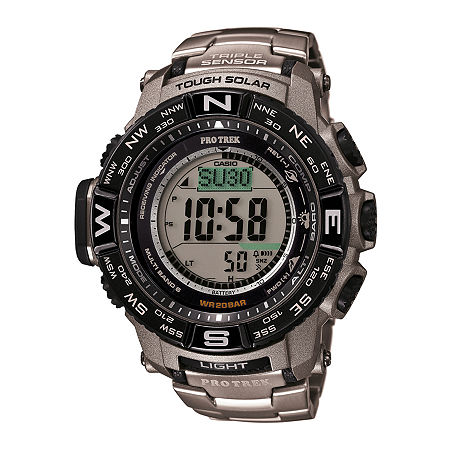 Click here for Casio Pro Trek Mens Atomic Time Digital Silver Ton... prices