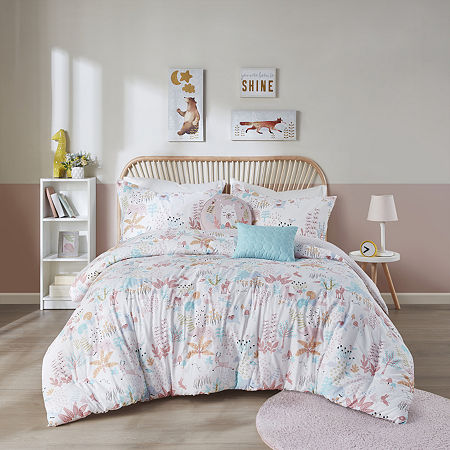 Intelligent Design Iris Woodland Animals 5-Pc. Comforter Set  Full/Queen - Blush