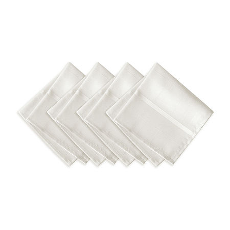 Elrene Elegance Plaid Set of 4 Napkins - White