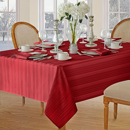Click here for Elrene Denley Stripe Tablecloth  52 x 70 - Red prices