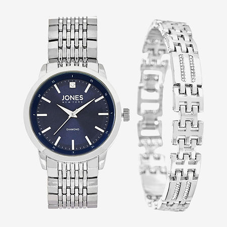 Click here for Jones N.Y. Mens Silver Tone Bracelet Watch M0183s-... prices