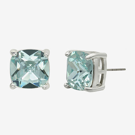 Click here for Sparkle Allure Blue Crystal 12.4mm Cushion Stud Ea... prices